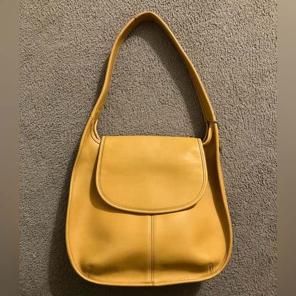 Coach | Bags | Coach Ergo Flap 929 Yellow Large Shoulder Bag | Poshmark